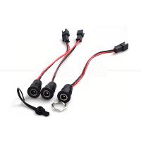 China DC 022 5.5x2.1mm 5.5x2.5mm Female Socket Threaded Mount to JST SM 2 Pin Connector Cable 0.2m 26AWG for sale