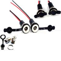 China DC 022 5.5x2.1mm 5.5x2.5mm Female Socket Threaded Mount to JST SM 2 Pin Connector Cable 0.2m 26AWG for sale