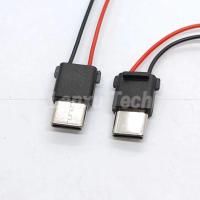 China USB Type C 2 Pin Male Plug Connector Cable 10cm Length 1A Charging for Phone Power Bank DIY for sale