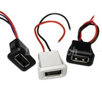 China Waterproof USB Type A Female Socket Mount 2 Pin Wire Cable for LED Lamp Toy for sale