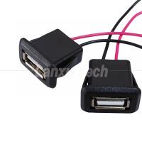 China Waterproof USB Type A Female Socket Mount 2 Pin Wire Cable for LED Lamp Toy for sale