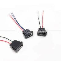 China Waterproof USB Type A Female Socket Mount 2 Pin Wire Cable for LED Lamp Toy for sale