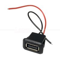 China Waterproof USB Type A Female Socket Mount 2 Pin Wire Cable for LED Lamp Toy for sale