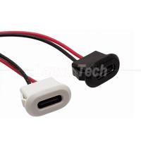 China Waterproof USB Type C 2 Pin Female Socket Wire Cable for Lamp Vehicles for sale