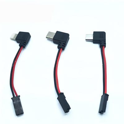 China 90 Degree Right Angle USB Cable 10cm Length 2.4A Charging for Motorcycle Phone Holder with Type C Micro JST SYP Connectors for sale