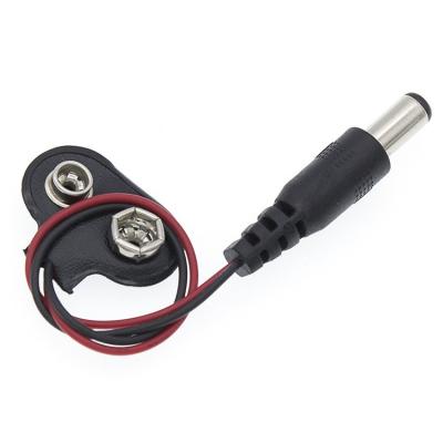 China 9V Battery Snap Clip to DC 5.5x2.1mm Barrel Jack Power Cable - 13cm Length with 0.5A-2A Current Options for sale