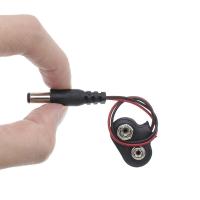 China 9V Battery Snap Clip to DC 5.5x2.1mm Barrel Jack Power Cable - 13cm Length with 0.5A-2A Current Options for sale