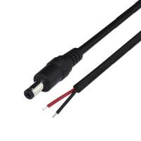 China Custom DC Power Cable 5.5x2.1mm 5.5x2.5mm 1.35x3.5mm Male to Bare End Wire 0.5A-2A 22-28AWG for sale
