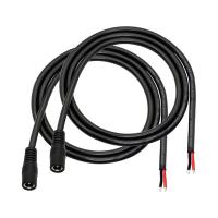 China DC Power Supply Input Jack 2.1x5.5mm Male Female Socket Barrel Connector with 0.5A-2A Current and 1m-3m Cable Length Options for sale