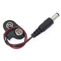China 9V Battery Snap Clip Connector to DC 5.5x2.1mm Plug Cable - 13cm Length with 0.5A-2A Current Options for sale