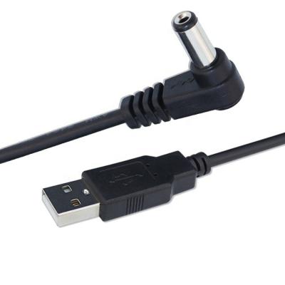 China 90 Degree Angle USB to 5V DC Power Charging Cable 5.5x2.1mm 1M 2A for sale
