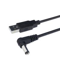 China 90 Degree Angle USB to 5V DC Power Charging Cable 5.5x2.1mm 1M 2A for sale