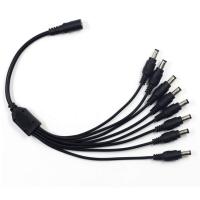 China 1 to 8 Way DC Power Splitter Cable 5.5x2.1mm 5V 1A for CCTV Camera LED Strip Lighting for sale