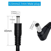 China 90 Degree Right Angle 5.5x2.1mm DC Power Extension Cable - 12V 2A Male to Male Connector with Custom Length Options for sale