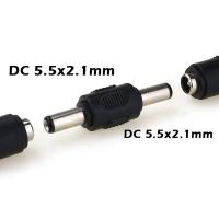 China 12V 24V DC Barrel Jack Power Connector Adapter 2.1x5.5mm 2.5x5.5mm Male Female for sale