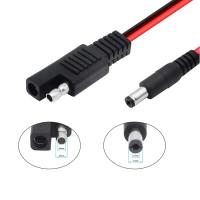 China 14AWG DC Plug 5.5x2.1mm to SAE 2-Pin Extension Cable 0.6m for Automotive RV Solar Panel for sale