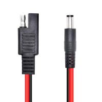 China 14AWG DC Plug 5.5x2.1mm to SAE 2-Pin Extension Cable 0.6m for Automotive RV Solar Panel for sale