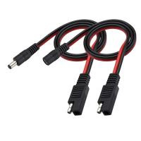 China 14AWG DC Plug 5.5x2.1mm to SAE 2-Pin Extension Cable 0.6m for Automotive RV Solar Panel for sale