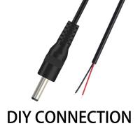 China DC Barrel Jack Male 3.5x1.35mm to Stripped Wire Cable - 1m 2m 3m 5m Lengths for LED Power Supply for sale