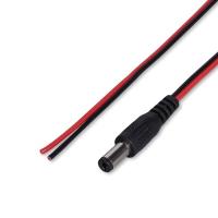 China DC Male 5.5x2.1mm Barrel Jack to Tinned Wire Cable - 0.5A/1A/2A Current, 1m/2m/3m Length Options for sale