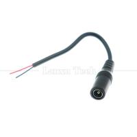 China DC Female Barrel Jack Plug 5.5x2.1mm Connector with Tinned Pigtail Wire for LED Lights - 0.12m to 5m Lengths, 0.5A to 2A Current for sale