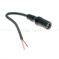 China DC Female Barrel Jack Plug 5.5x2.1mm Connector with Tinned Pigtail Wire for LED Lights - 0.12m to 5m Lengths, 0.5A to 2A Current for sale