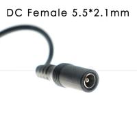 China DC Female Barrel Jack Plug 5.5x2.1mm Connector with Tinned Pigtail Wire for LED Lights - 0.12m to 5m Lengths, 0.5A to 2A Current for sale