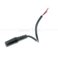 China DC Female Barrel Jack Plug 5.5x2.1mm Connector with Tinned Pigtail Wire for LED Lights - 0.12m to 5m Lengths, 0.5A to 2A Current for sale