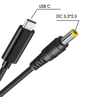 China 60W 20V 3A USB Type-C to DC 5.5x2.5mm Power Adapter Cable 1.5m for Laptop Charging for sale