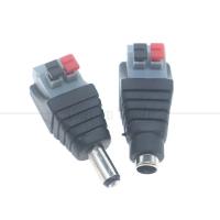 China Press Button Solderless DC 5.5x2.1mm Male Female Jack to 2 Pin Wire Connector Power Adapter for LED Strip Camera for sale