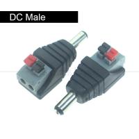 China Press Button Solderless DC 5.5x2.1mm Male Female Jack to 2 Pin Wire Connector Power Adapter for LED Strip Camera for sale