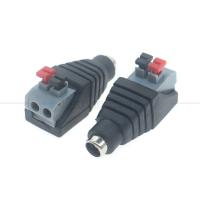 China Solderless Press Button DC 5.5x2.1mm Male Female Barrel Jack to 2 Pin Wire Connector for LED Strip CCTV Camera 12V 5A for sale
