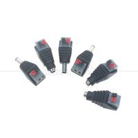 China Solderless Press Button DC 5.5x2.1mm Male Female Barrel Jack to 2 Pin Wire Connector for LED Strip CCTV Camera 12V 5A for sale