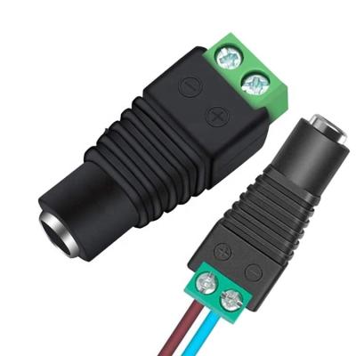 China Solderless Female DC Power Plug Connector 5.5x2.5mm 5.5x2.1mm 12V 24V for CCTV Camera LED Strip for sale