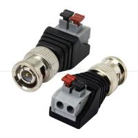 China Solderless 2-Pin Screw Terminal BNC Connector Power Adapter with Press Button for CCTV Camera Systems for sale