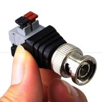China Solderless 2-Pin Screw Terminal BNC Connector Power Adapter with Press Button for CCTV Camera Systems for sale