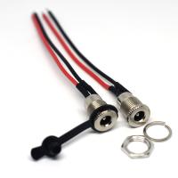 China Panel Mount Threaded DC Socket Female Jack 5.5x2.1mm to 2 Wires Open Pigtail End Cable for sale