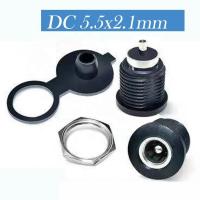 China Panel Mount Threaded DC Socket Female Jack 5.5x2.1mm to 2 Wires Open Pigtail End Cable for sale