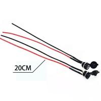China Panel Mount Threaded DC Socket Female Jack 5.5x2.1mm to 2 Wires Open Pigtail End Cable for sale