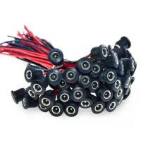 China Panel Mount Threaded DC Socket Female Jack 5.5x2.1mm to 2 Wires Open Pigtail End Cable for sale