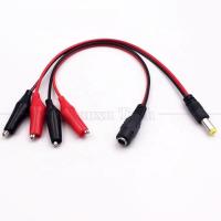 China 30cm DC 5.5x2.1mm Male Female to Dual Alligator Clips Power Supply Cable 22AWG for sale