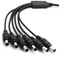 China 1 to 6 Way DC Power Splitter Cable 5.5x2.1mm 5V 1A for CCTV LED Strip for sale