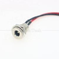 China 10cm 18AWG 5A Panel Mount DC Female Socket 5.5x2.1mm 2.5mm Metal Threaded Connector to Open Tinned Wires for sale
