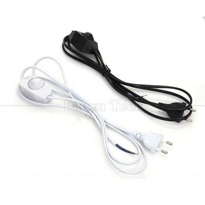 China 1.8m EU Plug LED Dimmer Controller Adapter with 250V Rating for Desk Lamps - White/Black for sale