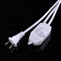 China 1.8m EU Plug LED Dimmer Controller Adapter with 250V Rating for Desk Lamps - White/Black for sale