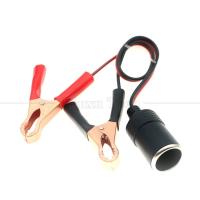 China 12V 10A Car Cigarette Lighter Socket Adapter with Alligator Clips Battery Power Cable 0.4m for sale