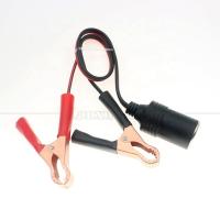 China 12V 10A Car Cigarette Lighter Socket Adapter with Alligator Clips Battery Power Cable 0.4m for sale