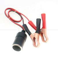 China 12V 10A Car Cigarette Lighter Socket Adapter with Alligator Clips Battery Power Cable 0.4m for sale