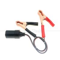 China 12V 10A Car Cigarette Lighter Socket Adapter with Alligator Clips Battery Power Cable 0.4m for sale