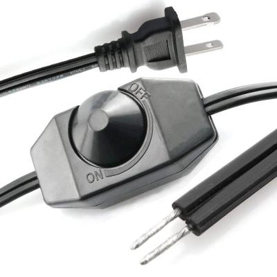 China 1.8m Rotary Knob LED Dimmer Switch Controller Cable with US Plug for 110-125VAC Lighting Systems for sale